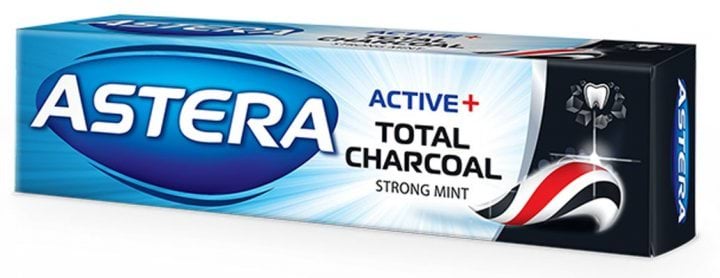 Astera зубная паста Active + Total Charcoal, 100мл - купить по лучшей цене в Prostor