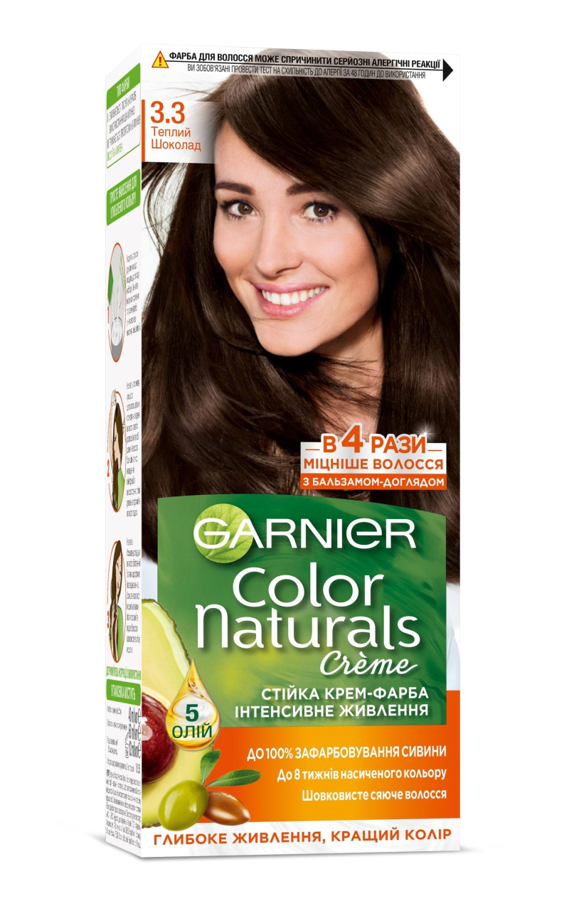 Краска для волос Garnier Color Naturals оттенок 3.3 Теплый Шоколад ...